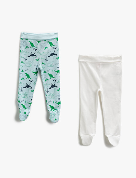 Koton Erkek Çocuk Baskılı Kendinden Patikli Takım Pamuklu