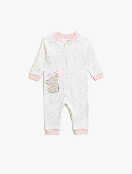 Koton Kız Çocuk Bebetto Fermuarlı Tulum Uzun Kollu Pamuklu