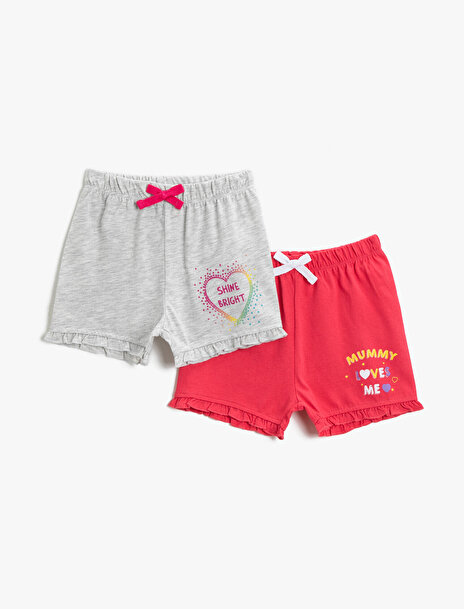 Koton Kız Çocuk 2'li Şort Seti Pamuklu