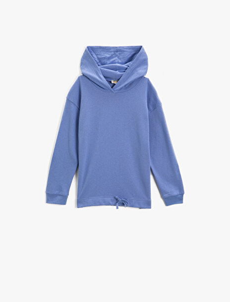 Koton Kız Çocuk Kapüşonlu Sweatshirt Belden Bağlamalı Koton Kız Çocuk Kapüşonlu Sweatshirt Belden Bağlamalı
