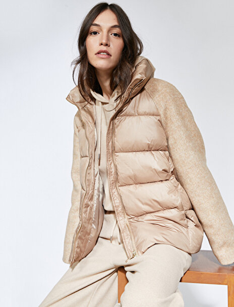 Koton Kadın Dik Yaka Fermuarlı Anorak Mont