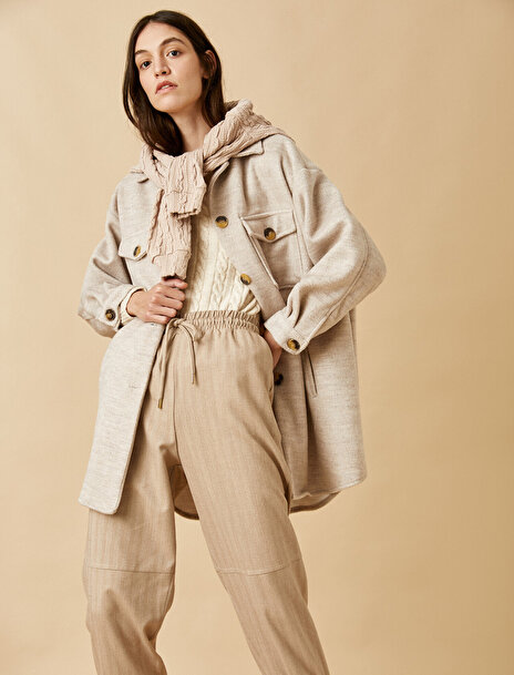 Koton Kadın Düğmeli Oversize Mont