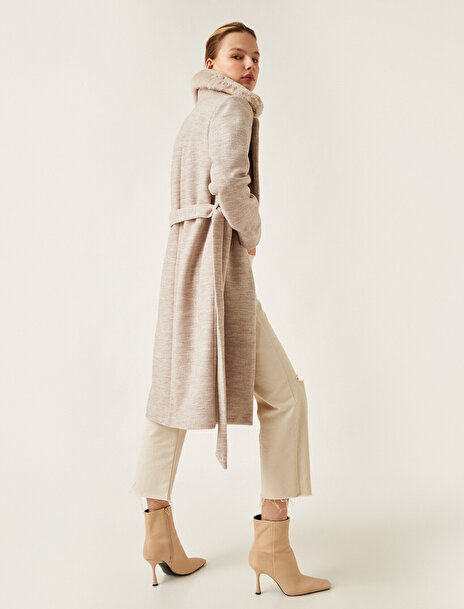 Koton Kadın Yün Karışımlı Uzun Palto