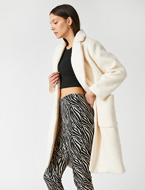 Koton Kadın Cepli Düğmeli Uzun Kaban