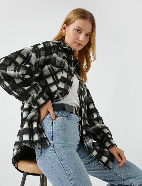 Koton Kadın Ekose Oversize Mont