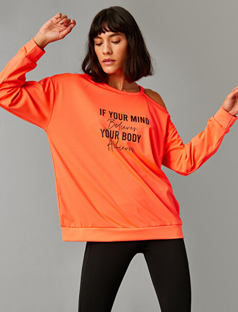Koton Kadın Omuz Detaylı Baskılı Sweatshirt