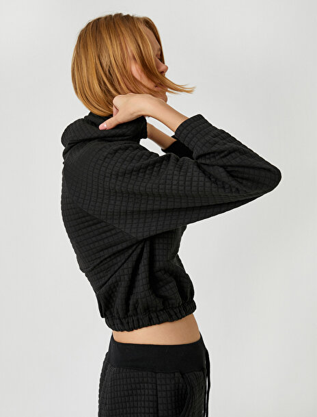 Koton Kadın Crop Fitilli Sweatshirt