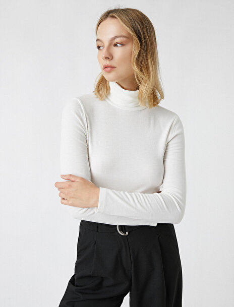 Koton Kadın Balıkçı Yaka Fitilli Kazak