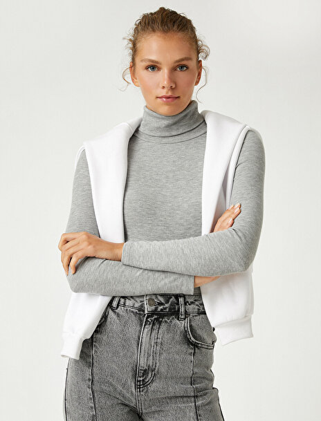 Koton Kadın Balıkçı Yaka Fitilli Kazak