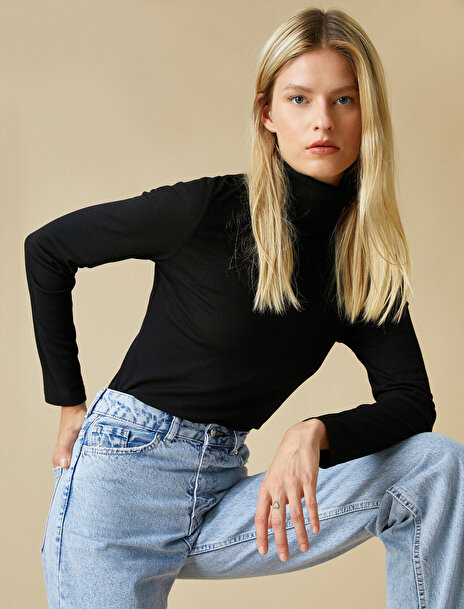 Koton Kadın Balıkçı Yaka Fitilli Kazak