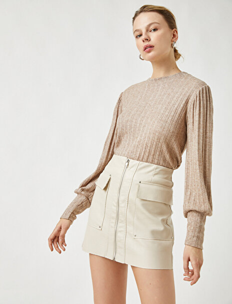 Koton Kadın Bisiklet Yaka Ribanalı Kazak