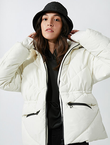 Koton Kadın Fermuarlı Cepli Şişme Mont