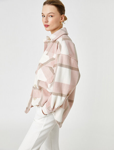 Koton Kadın Kareli Oversize Gömlek Ceket Koton Kadın Kareli Oversize Gömlek Ceket