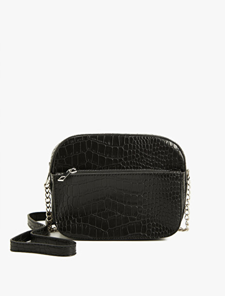 Koton Kadın Yılan Derisi Görünümlü Çanta Zincirli