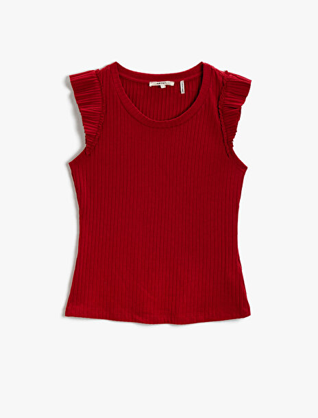 Koton Kadın Kolları Fırfırlı Bluz Ribanalı