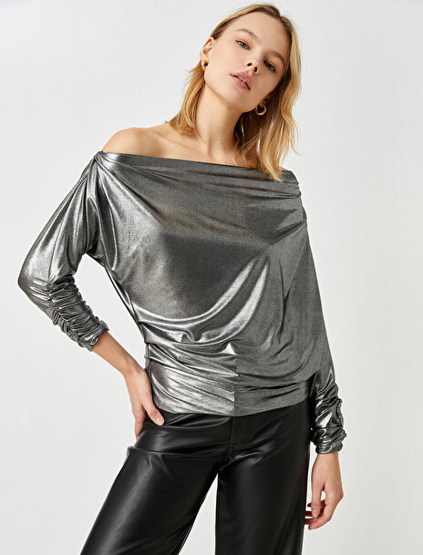 Koton Kadın Omzu Açık Bluz Long Sleeve