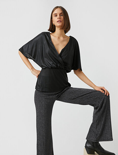 Koton Kadın V Yaka Yarasa Kol Bluz