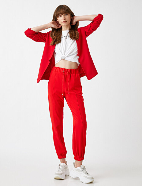 Koton Kadın Jogger Pantolon Beli Bağlamalı Paçası Lastikli