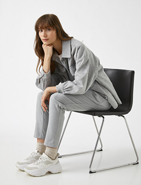 Koton Kadın Beli Bağlamalı Pantolon Rahat Kesim