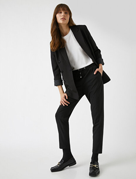 Koton Kadın Beli Bağlamalı Pantolon Rahat Kesim