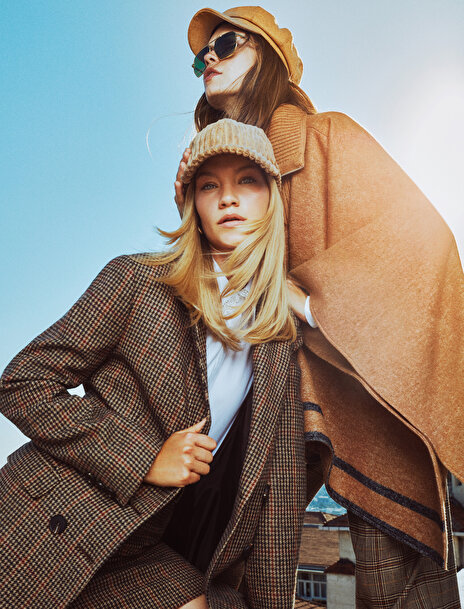 Koton Kadın GEniş Paça Ekose Pantolon Koton Kadın GEniş Paça Ekose Pantolon