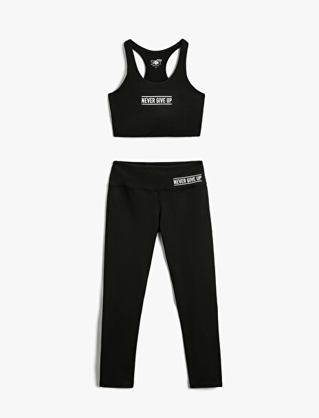Koton Kadın Baskılı Spor Tayt ve Sütyeni 2'li Paket Koton Kadın Baskılı Spor Tayt ve Sütyeni 2'li Paket