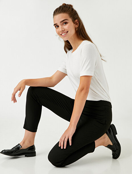 Koton Kadın Crop Pantolon Basic