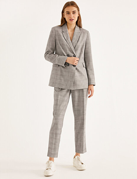 Koton Kadın Ekoseli Kumaş Pantolon