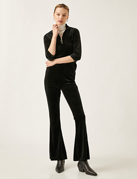 Koton Kadın Suni Deri Crop Pantolon