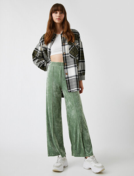 Koton Kadın Geniş Paça Kadife Eşofman Altı