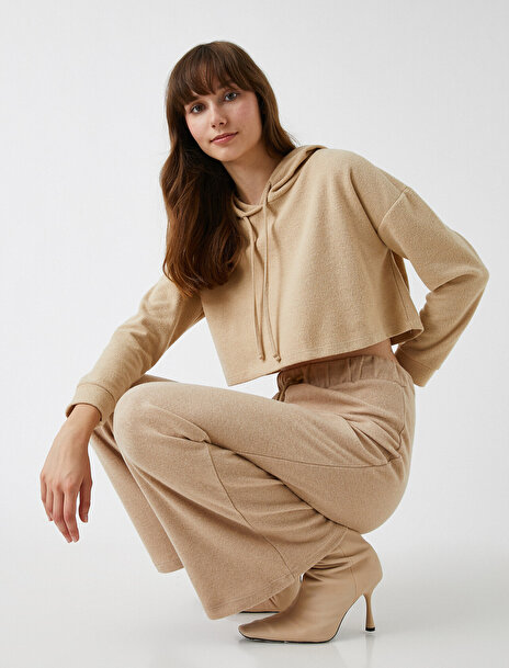 Koton Kadın Beli Bağcıklı Pantolon Geniş Paça