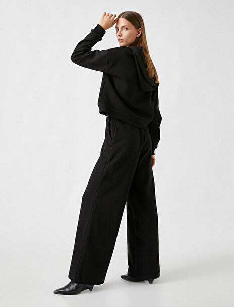 Koton Kadın Pamuklu Yüksek Bel Bol Paça Pantolon