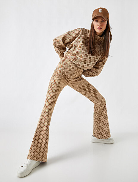 Koton Kadın Pamuklu Yüksek Bel Bol Paça Pantolon