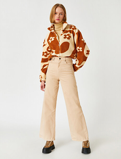 Koton Ole Genç Kız Yüksek Bel Bol Paça Kot Pantolon - Straight  Jean