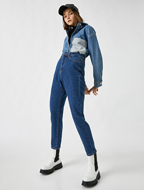 Koton Ole Genç Kız Mom Jean Pantolon Yüksek Bel  Pamuklu