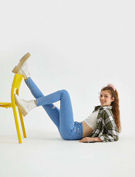 Koton Ole Genç Kız Yüksek Bel Dar Kesim Skinny Kot Pantolon - Carmen Jean