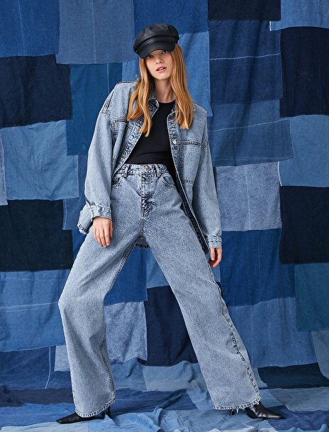 Koton Ole Genç Kız Bol Paça Yüksek Bel Kot Pantolon - Bianca Jean