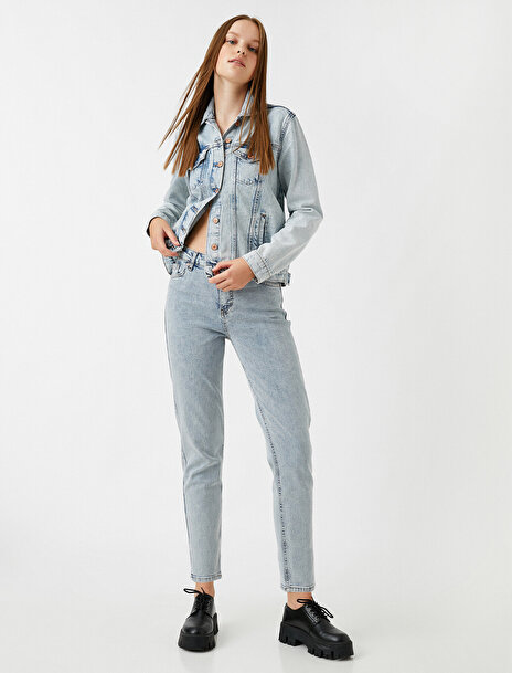 Koton Ole Genç Kız Yüksek Bel Dar Paça Kot Pantolon - Eve-Slim Jean