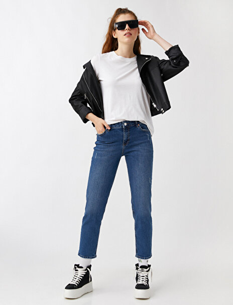 Koton Ole Genç Kız Yüksek Bel Dar Paça Kot Pantolon - Eve-Slim Jean