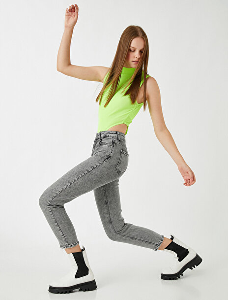 Koton Ole Genç Kız Yüksek Bel Dar Paça Kot Pantolon - Eve-Slim Jean