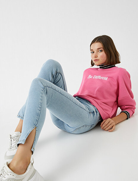 Koton Ole Genç Kız Yüksek Bel Carmen Jean Pantolon Pamuklu