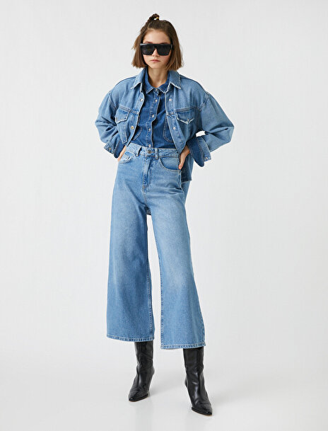 Koton Ole Genç Kız Culotto Jean Pantolon Pamuklu