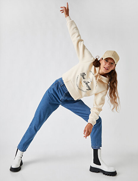 Koton Ole Genç Kız Yüksek Bel Normal Paça Kot Pantolon - Mom Jean