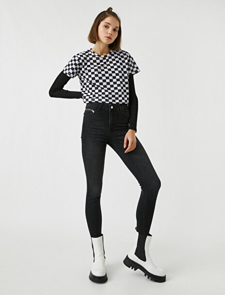 Koton Ole Genç Kız Yüksek Bel Dar Paça Kot Pantolon - Skinny Jean Koton Ole Genç Kız Yüksek Bel Dar Paça Kot Pantolon - Skinny Jean