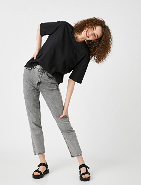 Koton Ole Genç Kız Normal Bel Dar Kesim Dar Paça Kot Pantolon - Mom Jean