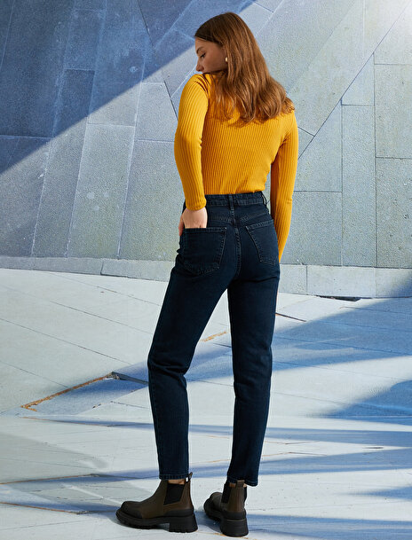 Koton Ole Genç Kız Yüksek Bel Pamuklu Kot Pantolon - Slim Straight Jean Koton Ole Genç Kız Yüksek Bel Pamuklu Kot Pantolon - Slim Straight Jean