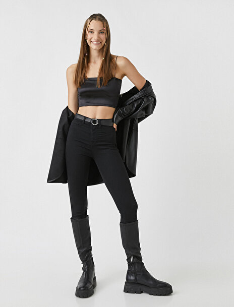 Koton Ole Genç Kız Yüksek Bel Dar Kesim Skinny Kot Pantolon - Carmen Jean