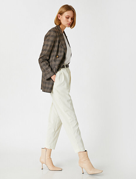 Koton Kadın Pileli Kapri Pantolon