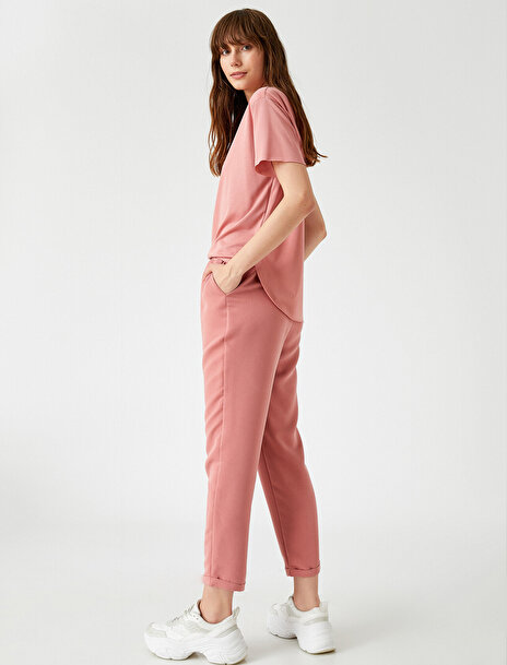 Koton Kadın Beli Lastikli Pantolon Duble Paça