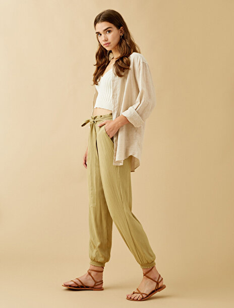 Koton Kadın Kemerli Jogger Pantolon